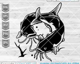 Catfish Svg | Lake Fishing Clipart | Fresh Water Fish Cutfile | River ...
