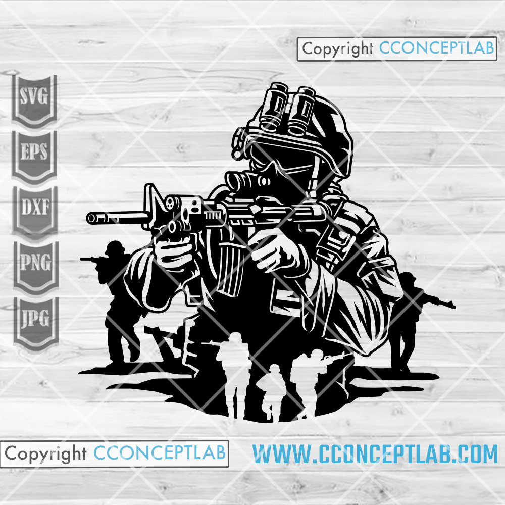 Military Scene Svg Sniper Dxf Combat Weapon Stencil War - Etsy Australia