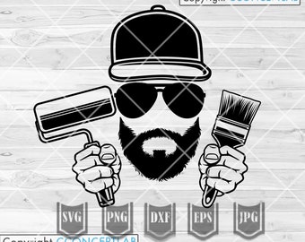 Painter Tools Svg Paint Brush & Roller Clipart Painting - Etsy