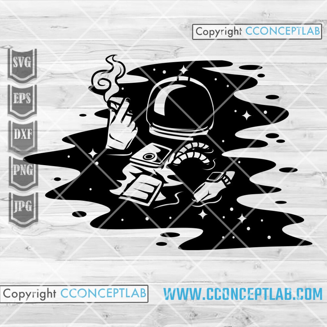 Astronaut Space Smoking Weed Svg | Astro Cutfile | Outer Space Clipart ...