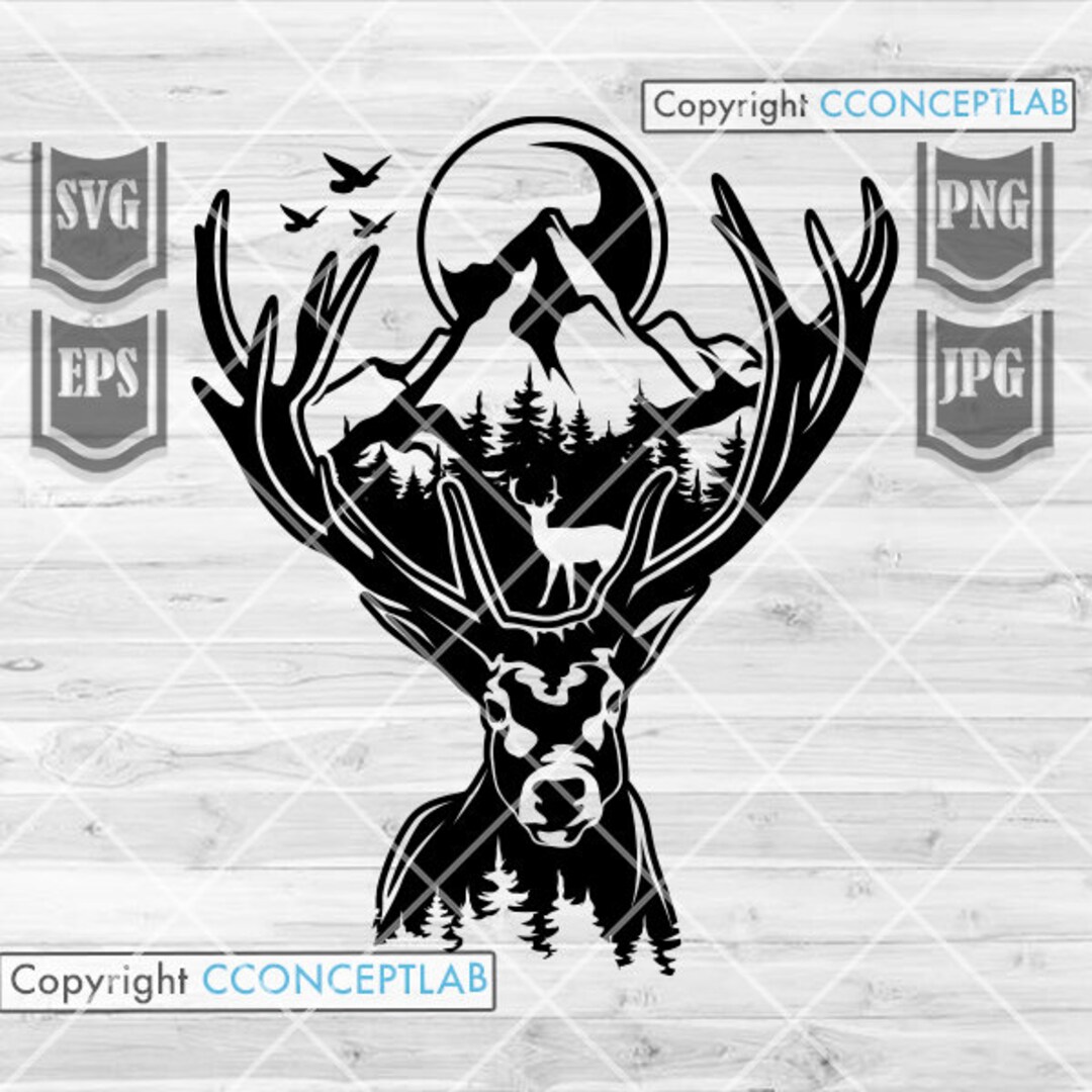 Deer Outdoor Scene Svg | Deer Svg | Outdoor Svg | Camp Life Svg ...