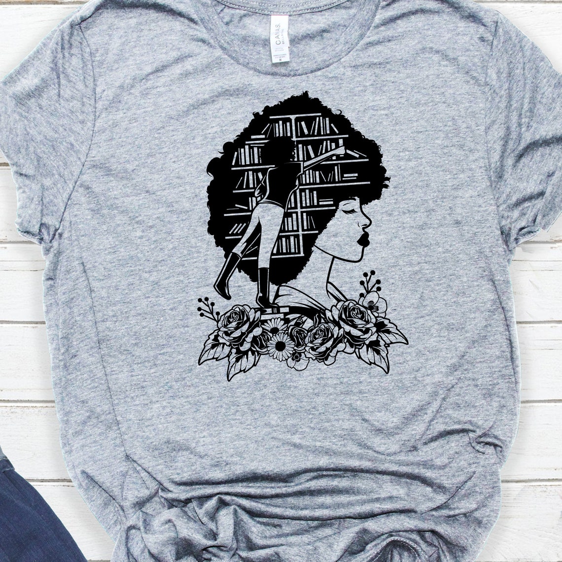 Afro Black Women Book Lover || Svg File || Book Lover Svg || Book Girl ...