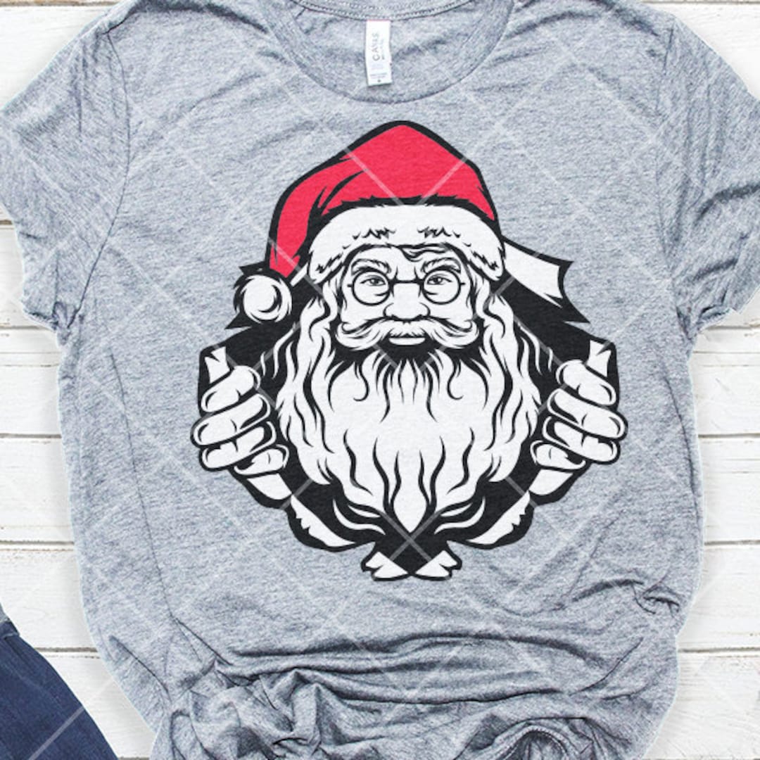 Ripped Shirt Santa Svg Santa Claus Svg Ripped Shirt Svg Christmas Shirt ...