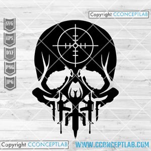 Skull Target Svg | Horror Clipart | Shooting Skeleton Head Cutfile ...