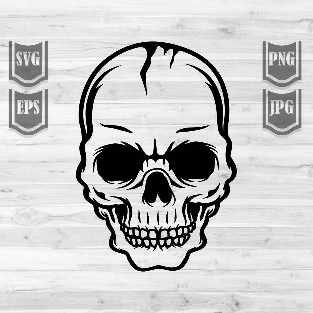 Skull Illustration | Human Skull Svg | Skull Stencil | Skull Shirt Svg ...