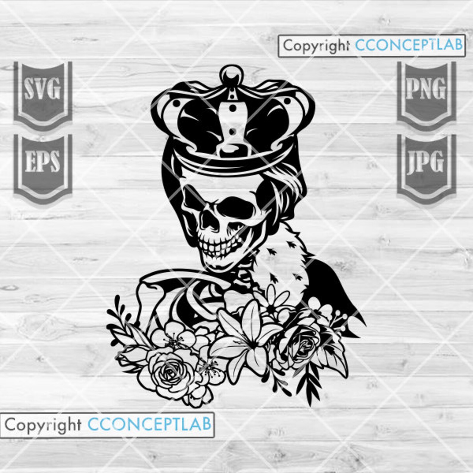King Skull Svg King Clipart King Cutfile King of Cards - Etsy
