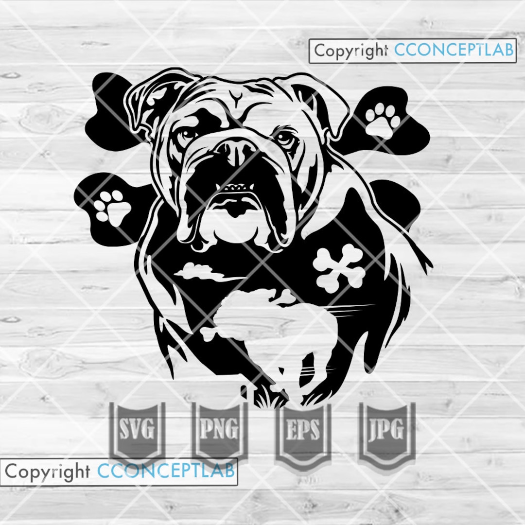 Bulldog Scene Svg | Bulldog Svg | Bulldog Clipart | Dog Svg | Cute Dog ...