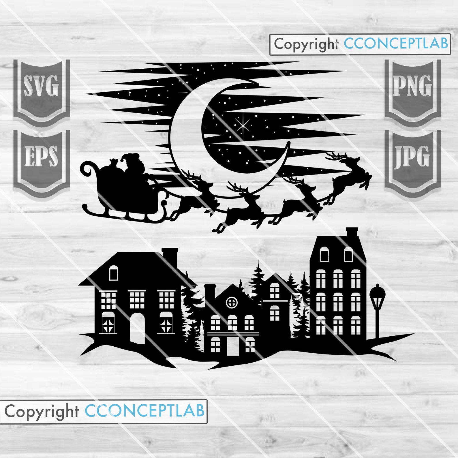 Christmas Village Svg | Christmas Svg | Christmas Village Clipart ...