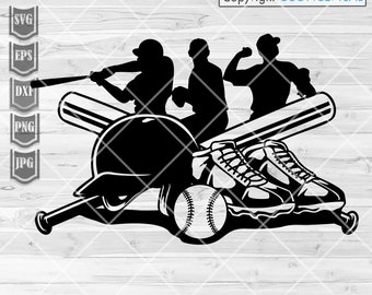 Baseball Skull Svg | Baseman Dad Cutfile | Pitcher Clipart | Batter Bat ...