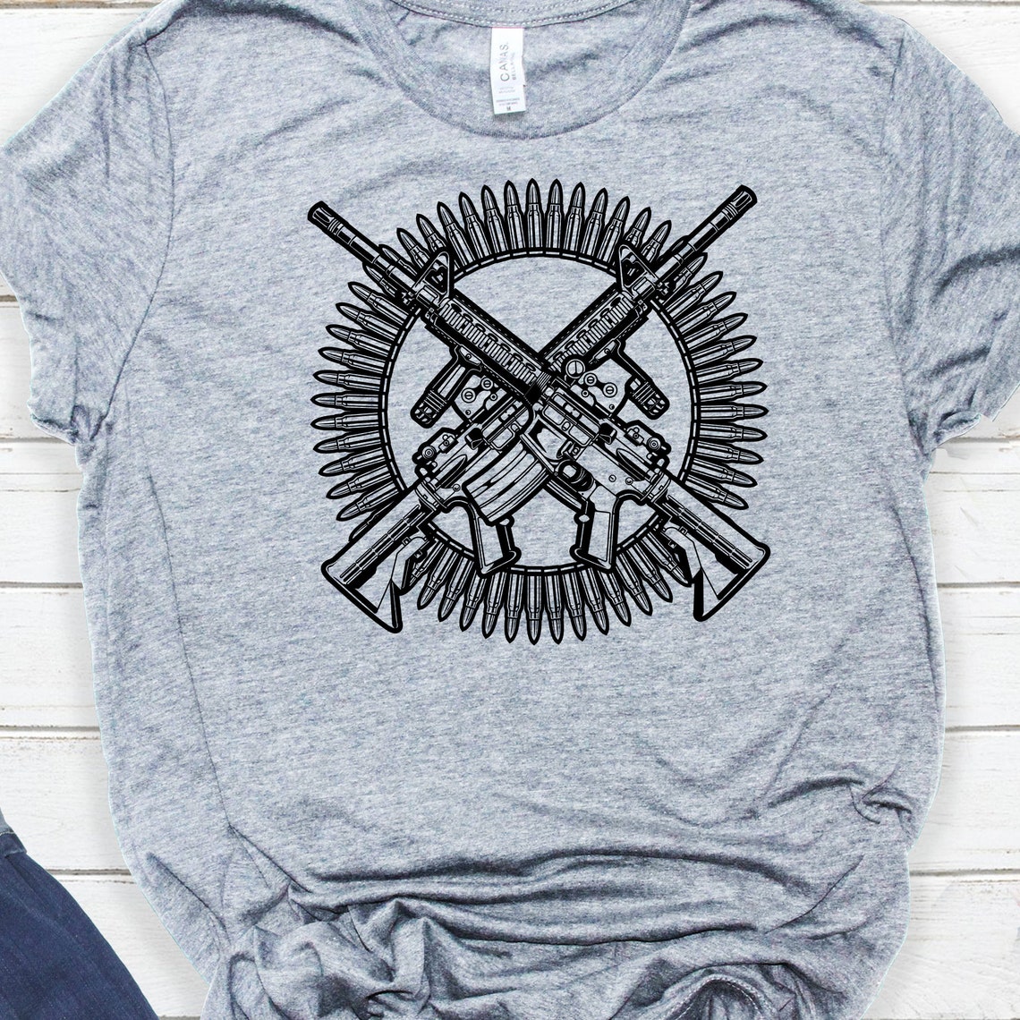 Guns and Ammo Svg File || Soldier Gun Svg || Combat Gun and Ammo ...