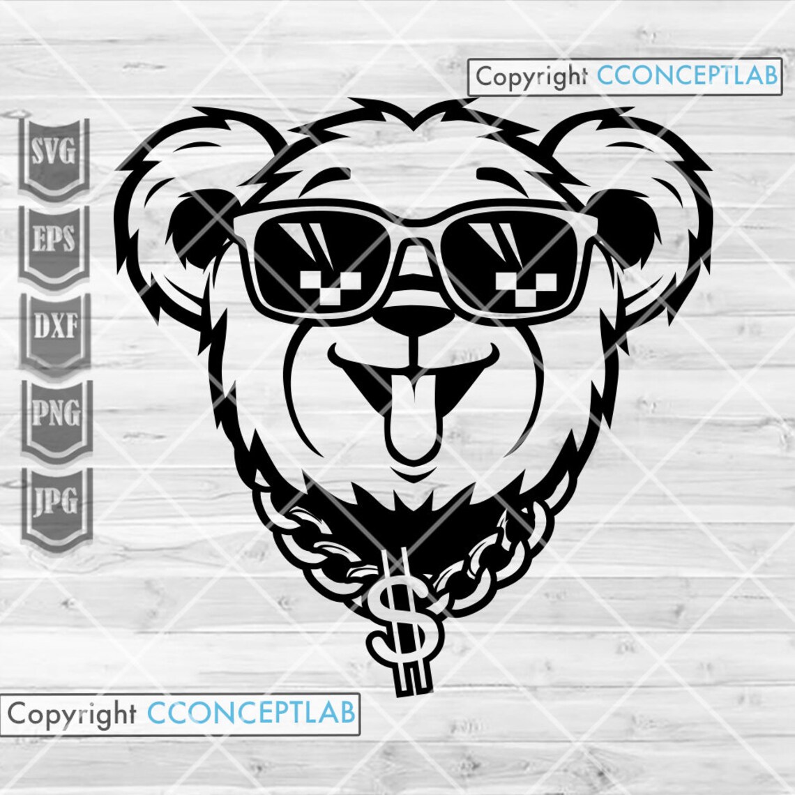 Rich Teddy Svg Hipster Teddy Clipart Gangster Bear Cut - Etsy