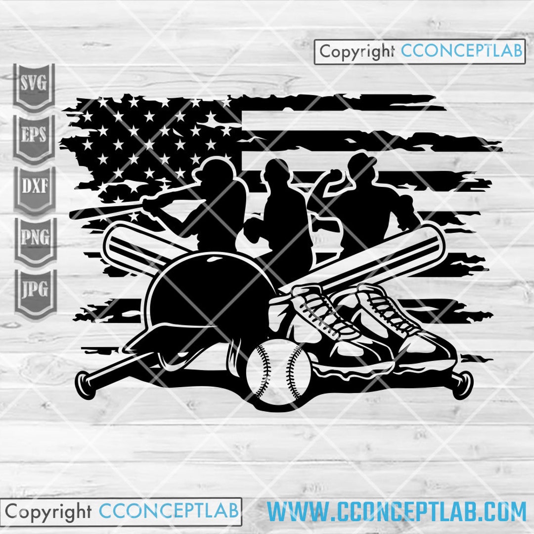 US Baseball Player Scene Svg | Pitcher Clipart | Catcher Cutfile | USA ...