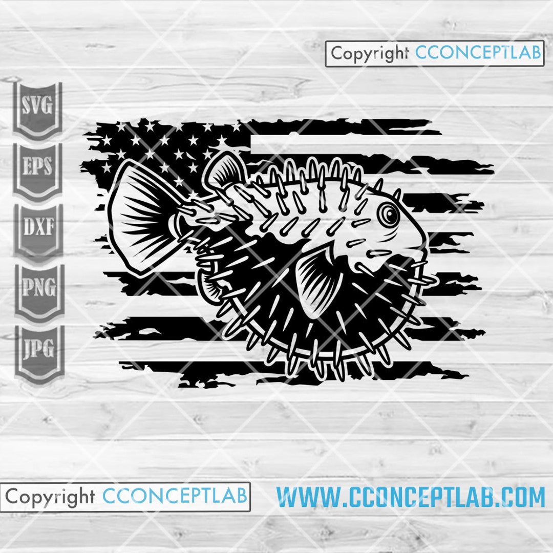 US Pufferfish Svg | Puffer Clipart | Sea Animal Clipart | Toxic Fish ...