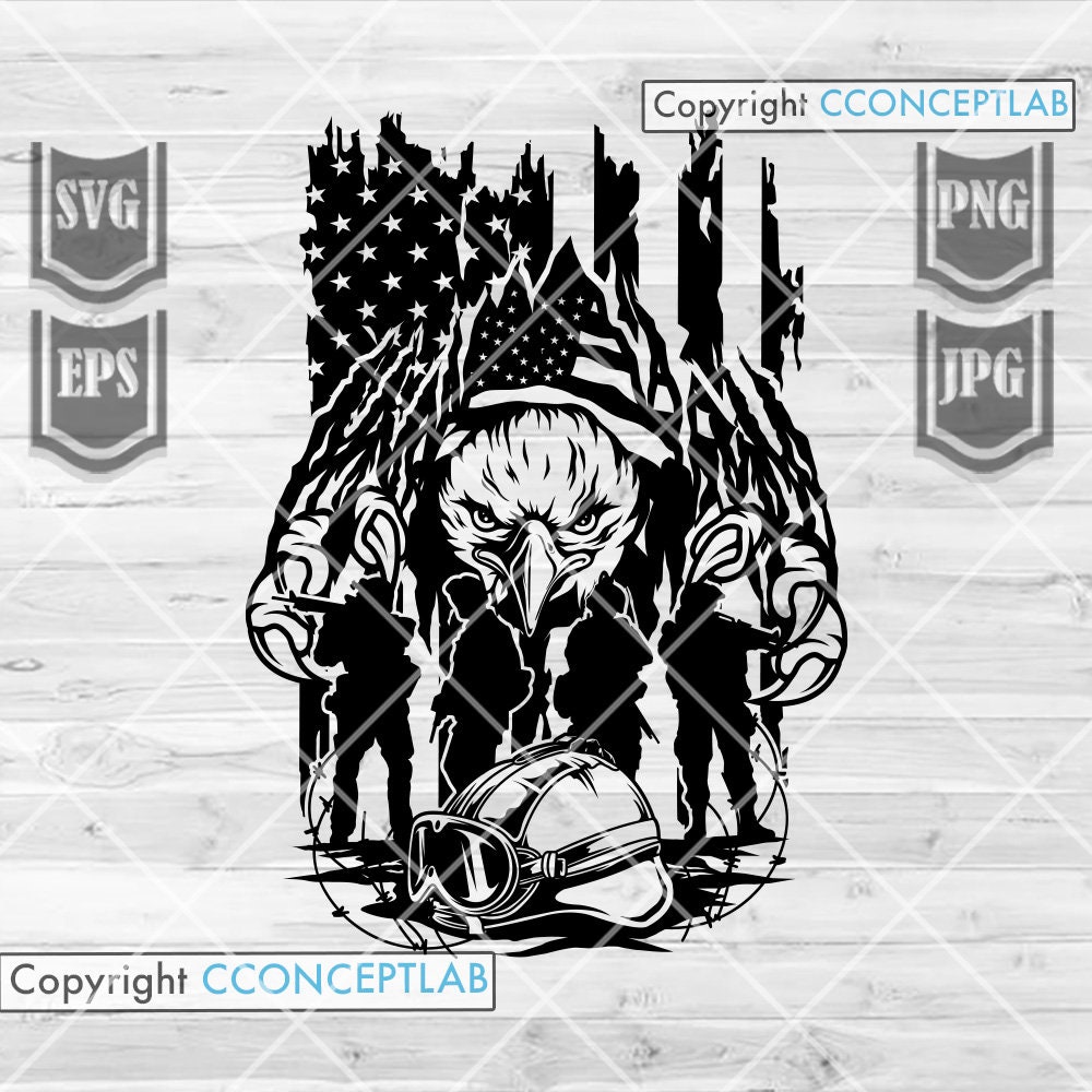 US Eagle Military Combat Scene Svg Patriotic T-shirt Design - Etsy