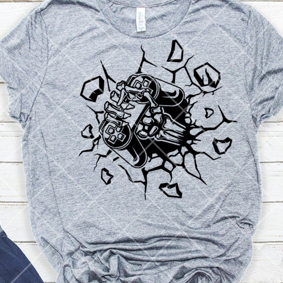 Smashing Wall Console Svg Smashed Joystick Clipart Smash - Etsy