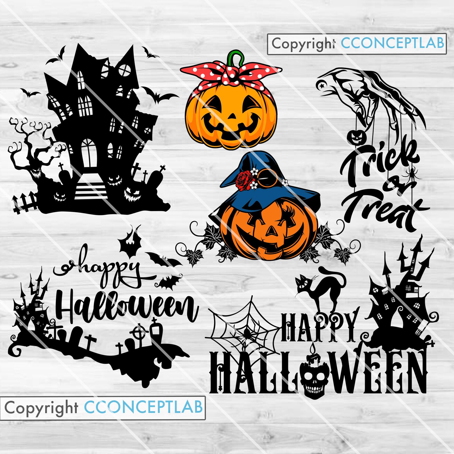 Halloween Bundle Svg 6 Halloween Designs Horror Svg | Etsy