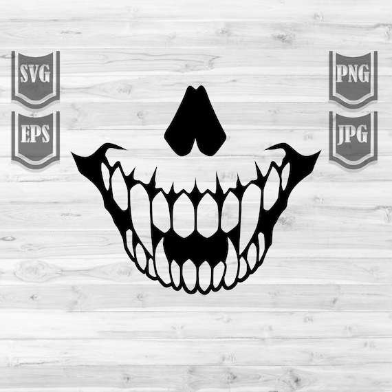 Sharp Scary Teeth Svg File Teeth Clipart Scary Skull | Etsy