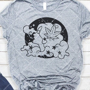 Girl Smoking Weed Svg Cannabis Clipart Marijuana Stencil 420 Rasta ...