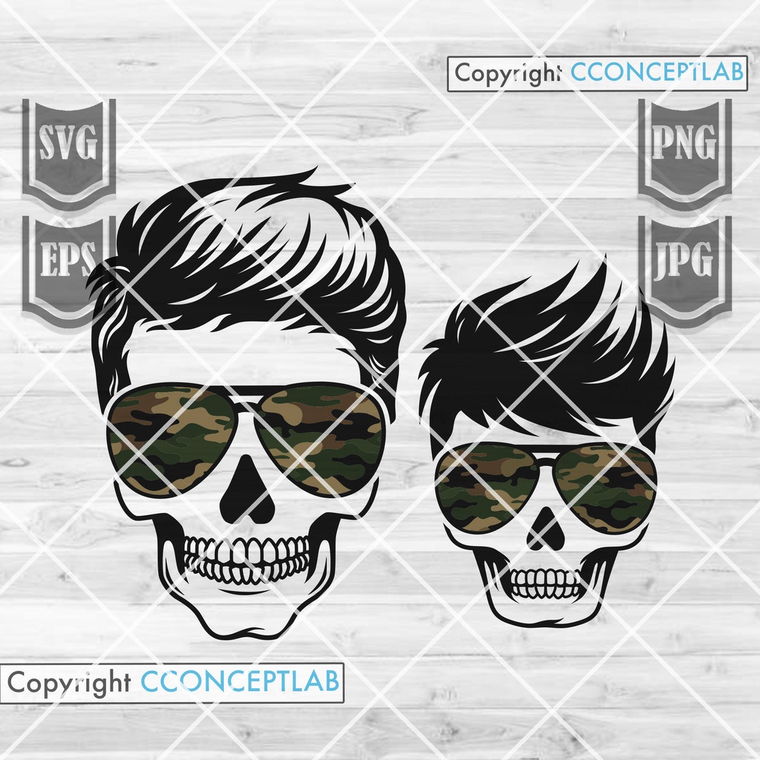Dad and Son Skull Camo Svg || Kid Life Svg || Like Father Like Son Svg ...