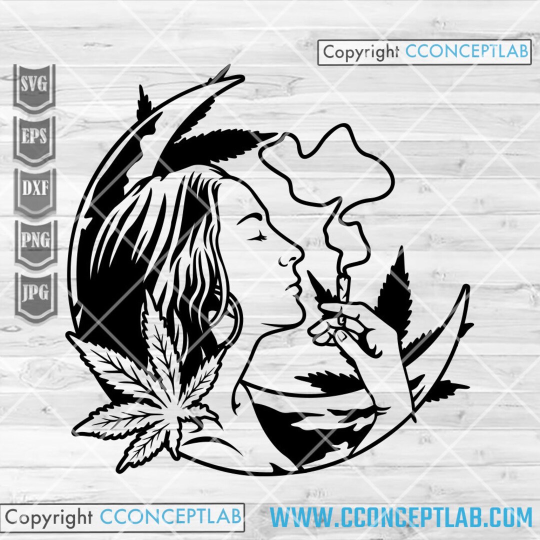 Girl Weed Smoking Svg Stoner Chick Clipart Dope Diva Cutfile Marijuana ...
