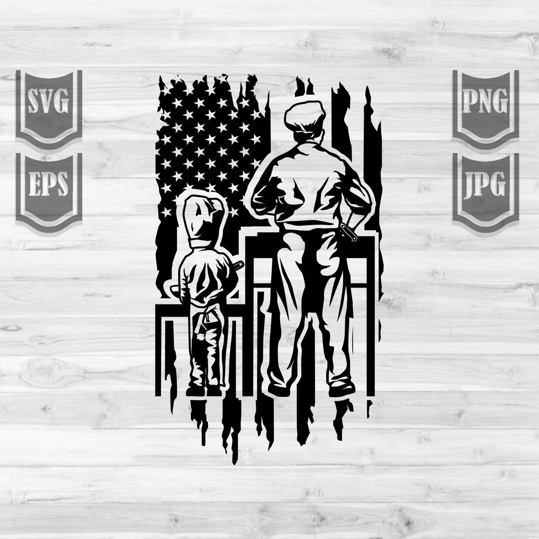 US Flag Father and Son Chef Svg File | Like Father Like Son Svg | Chef ...