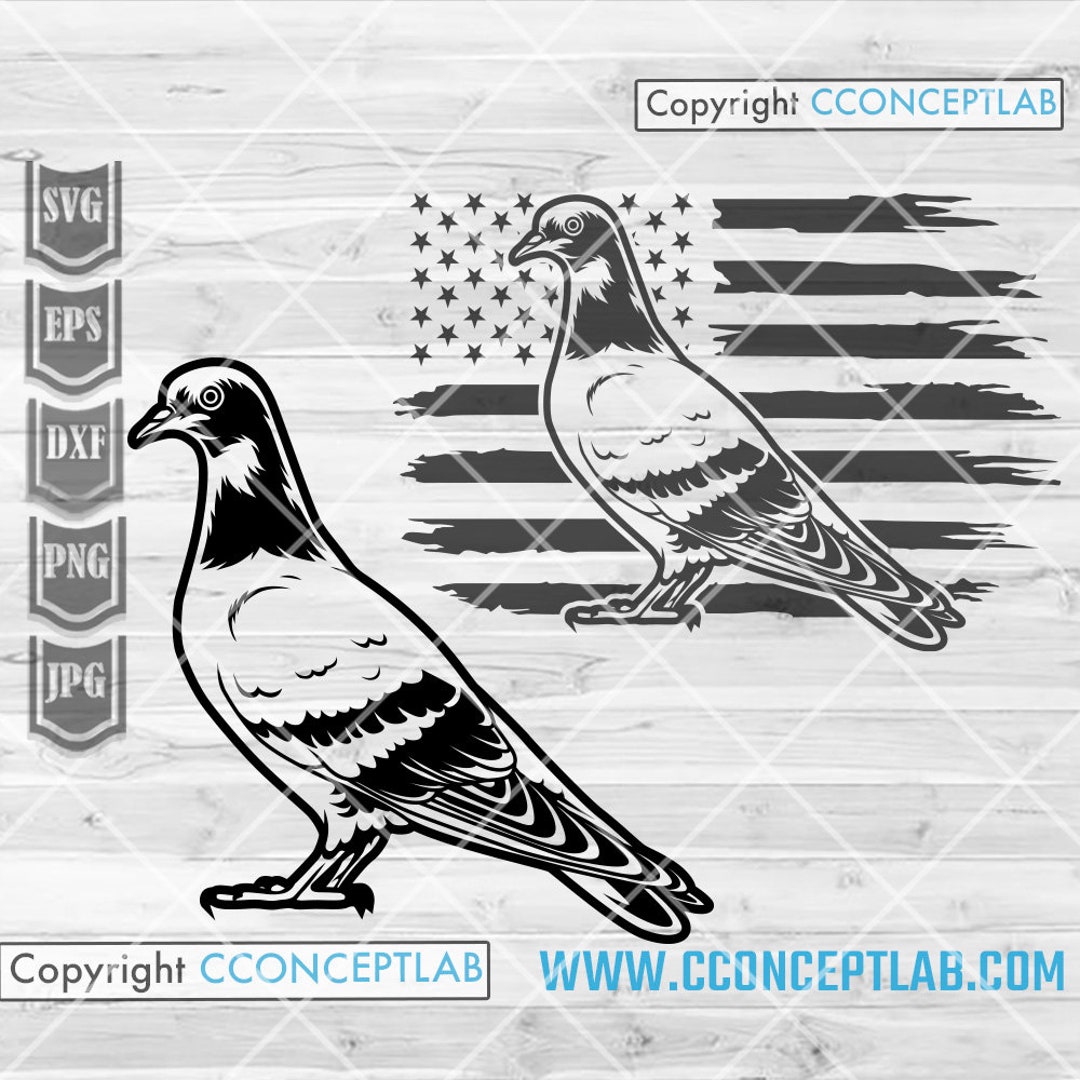 US Pigeon Svg Flying Bird Clipart Cute Animal Shirt Png Dove Cutfiles ...