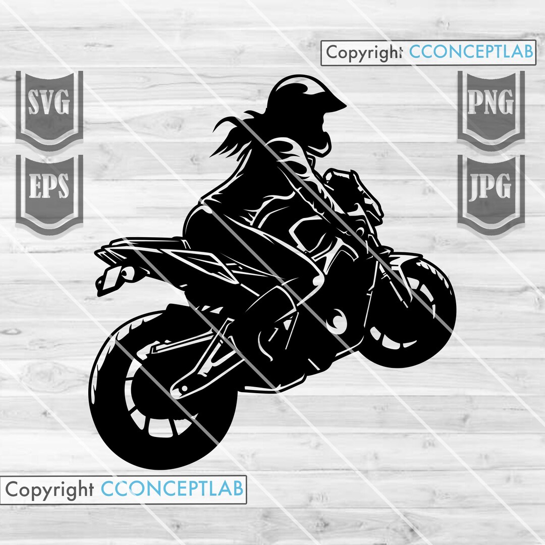 Sports Biker Girl Svg File | Biker Shirt Svg | Sports Bike Clipart ...