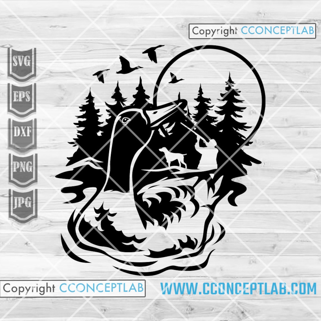 Duck Hunting Scene Svg | Hunter Dad Clipart | Waterfowl Cutfile | Goose ...