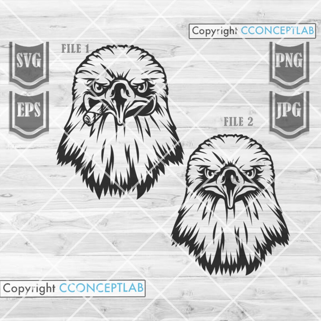 Eagle Head Svg | Patriotic Big Bird Clipart | Flying Animal Stencil ...