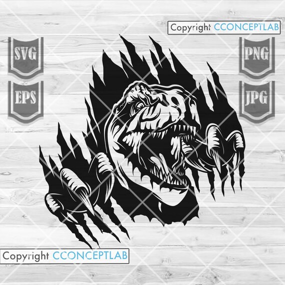 Scratch T-rex Beast Svg Wild Animal Clipart Angery - Etsy