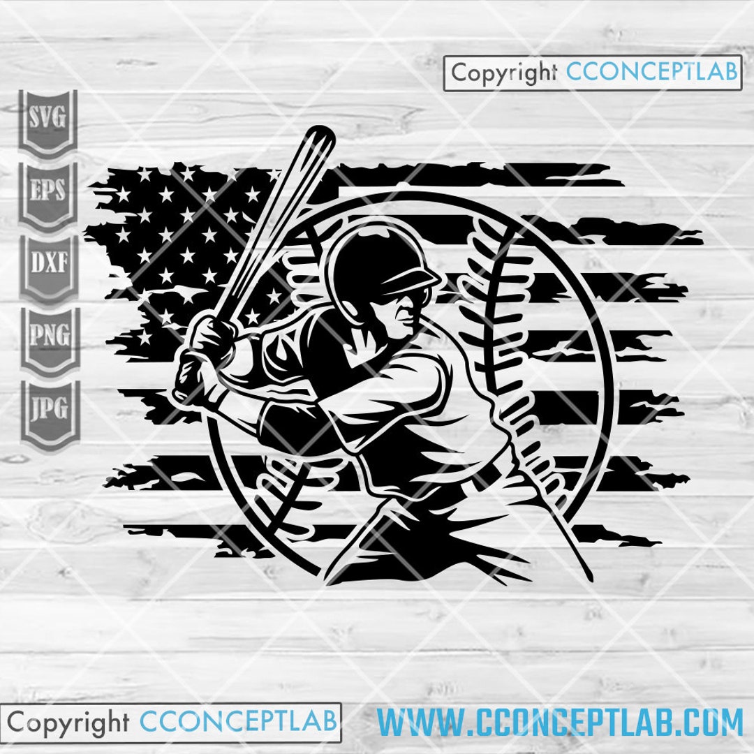 US Baseball Player Svg Batter Dad Cutfile Bat Dxf Pitcher Clipart ...