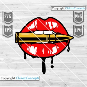 Sexy Red Lips Bullet Svg File Dripping Red Lips Svg Red Lips Bite ...