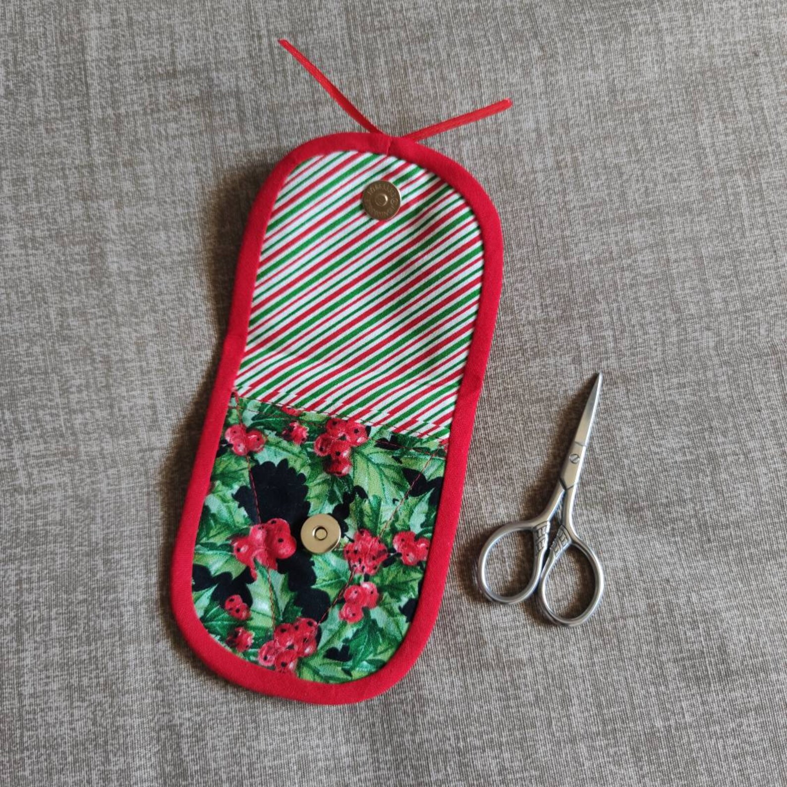 Red Embroidery Scissors Case Scissors Holder Christmas - Etsy