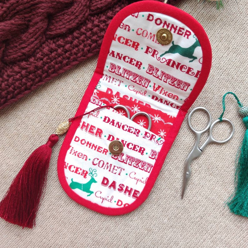Red Embroidery Scissors Case Cross Stitch Scissors Case Scissors Holder ...