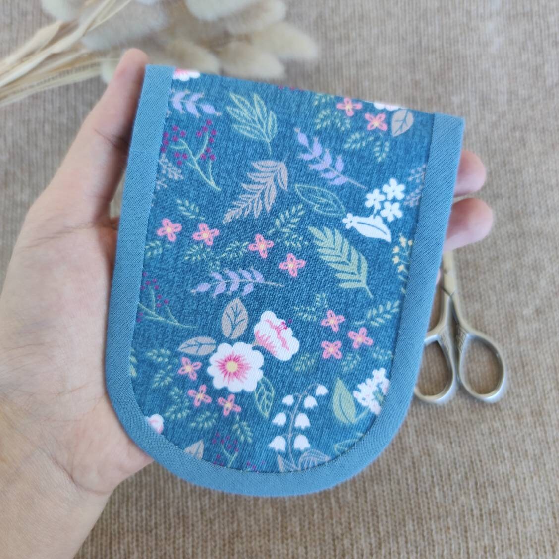Floral Scissors Case, Cross Stitch Scissors Holder, Scissors Pouch ...
