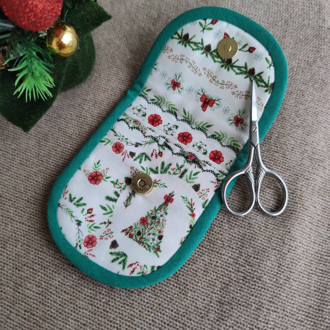 Christmas Scissors Case - Knit Project Case - Crochet Project Scissors ...