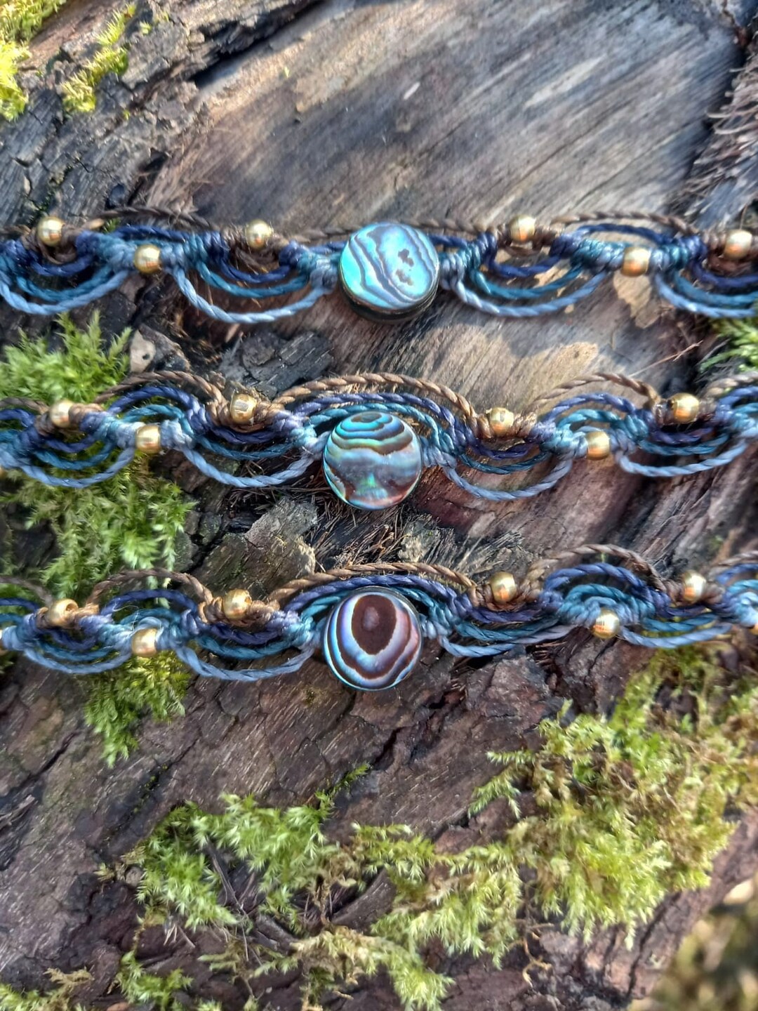 Abalone Macrame Bracelet/paua Shell/macrame Bracelet/knotted Bracelets ...