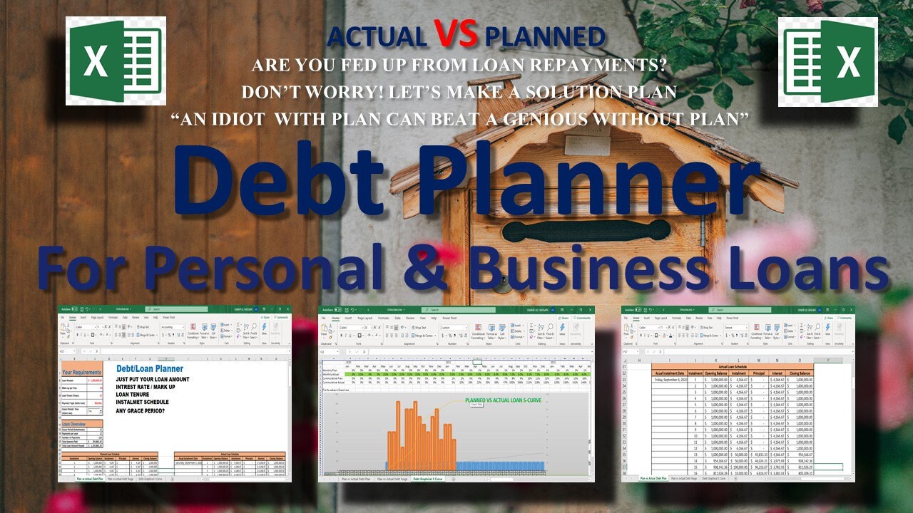 Debt Planner Editable Excel Template | Loan Planner | Debt Repayments ...