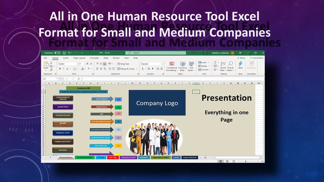 Human Resource and Time Keeping Excel Template for Small and - Etsy