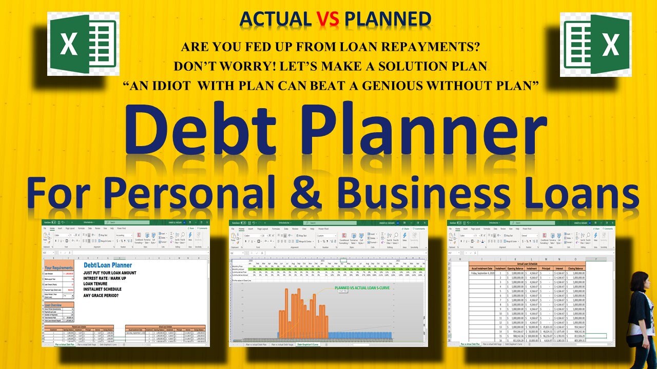 Debt Planner Editable Excel Template | Loan Planner | Debt Repayments ...