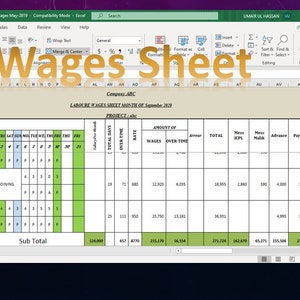 Excel Salary Calculator Excel Template | Manhours, Labour Wages ...
