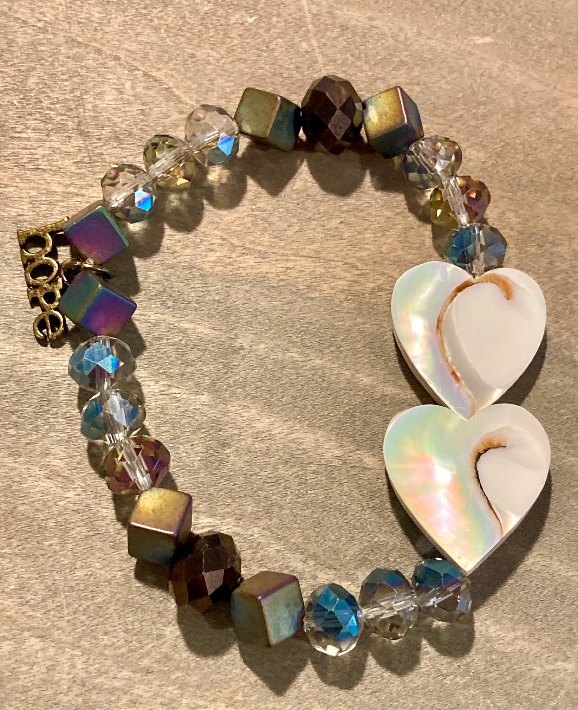 Gemstone Bracelet - Crystal / Nautilus Shell/Abalone / Hematite Healing ...