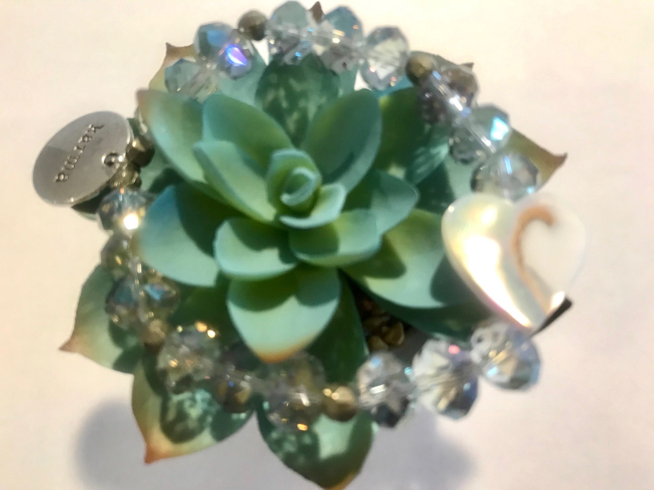 Crystal, Nautilus Shell/Abalone, Iron Pyrite Gemstone Angel Bracelet ...