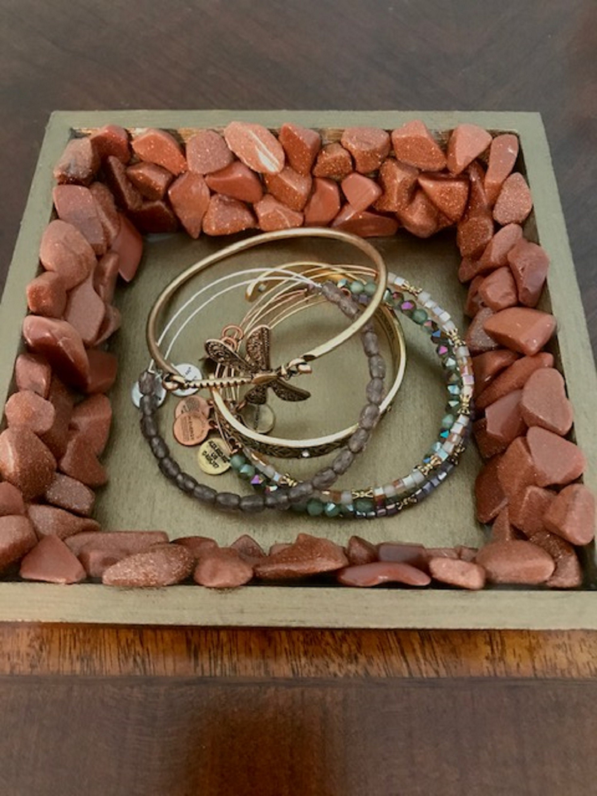 Gem Tray: Crystals and Natural Wood