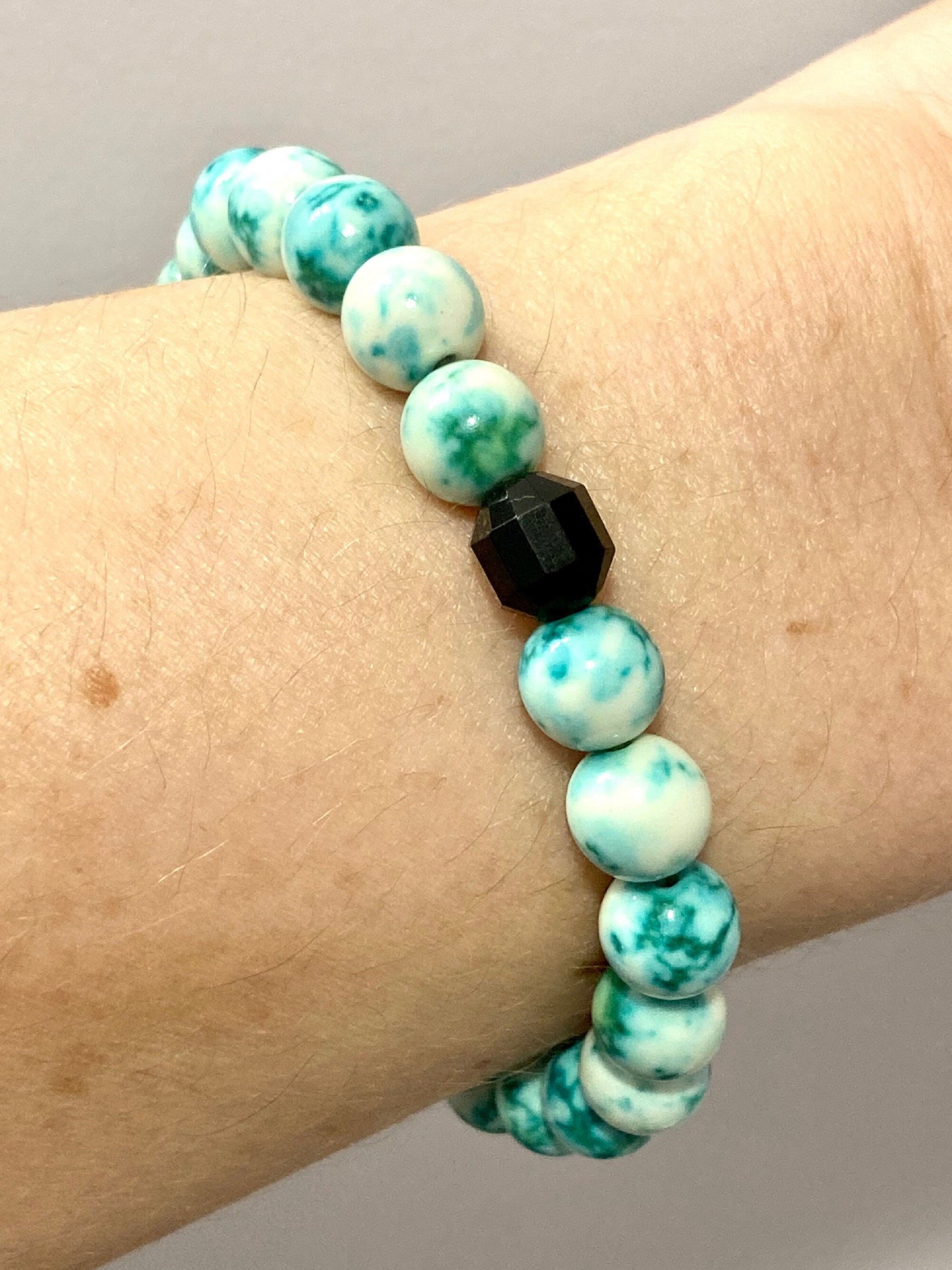 Gemstone Bracelet - Black Obsidian / Jade Crystal Healing Bracelets