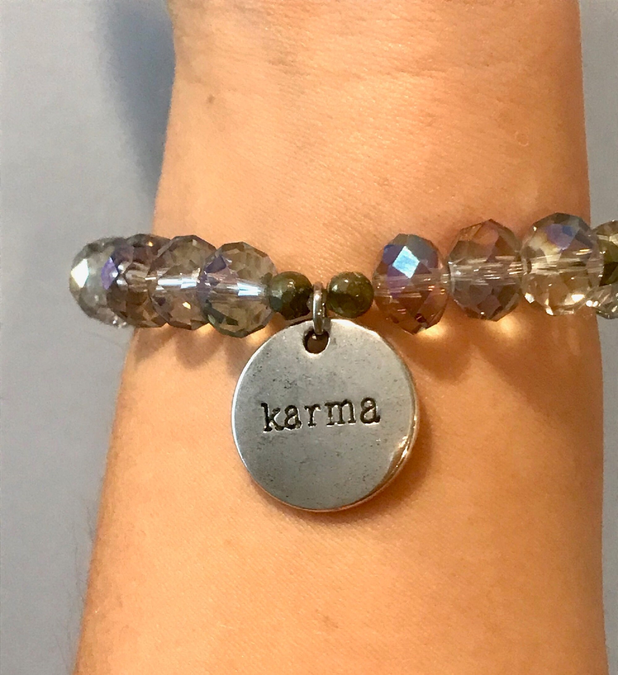 Crystal, Nautilus Shell/Abalone, Iron Pyrite Gemstone Angel Bracelet ...