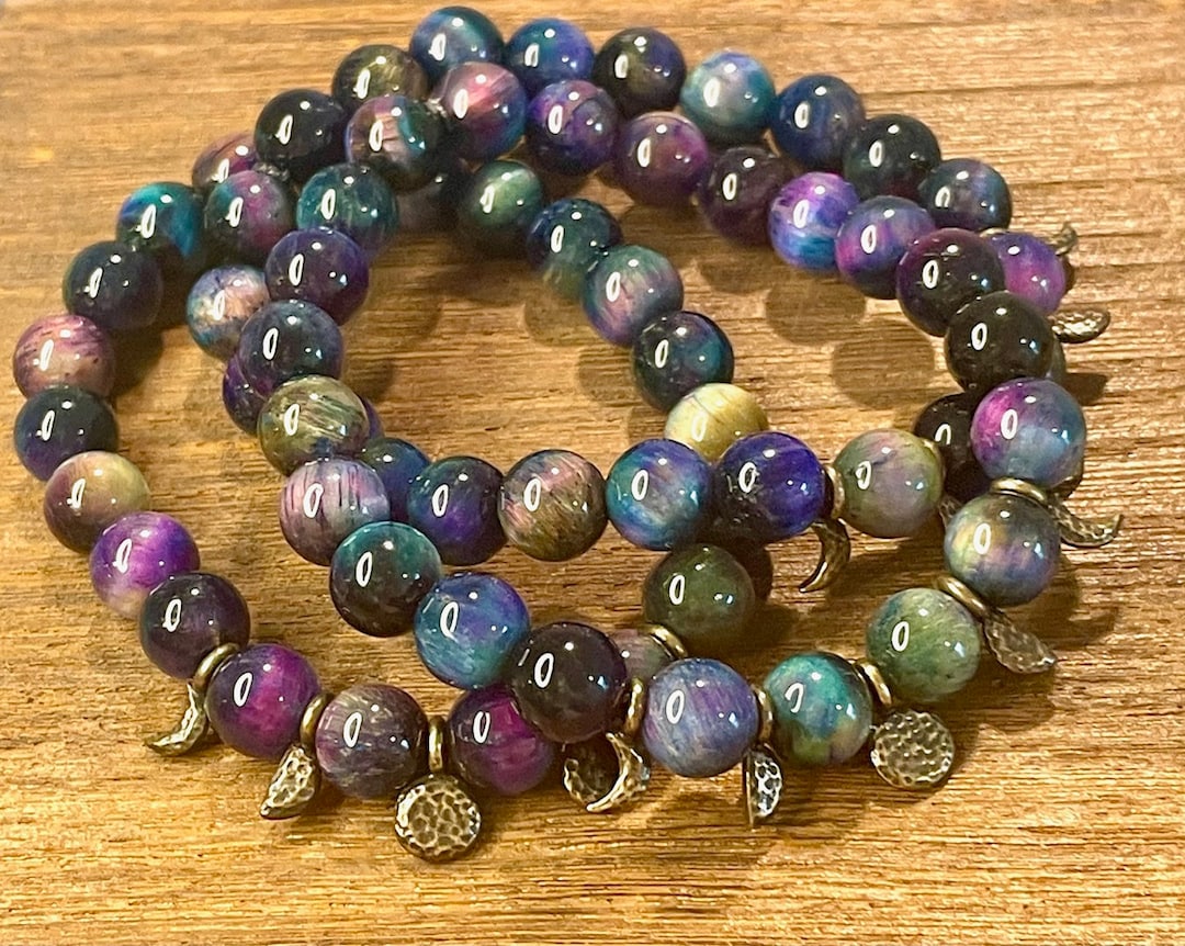 Aurora Tiger’s Eye Moon Phases Bracelet – Celestial Intuition ...