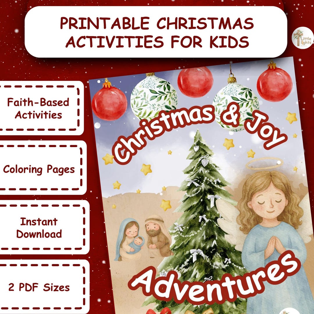 Christmas Joy Activity Pack for Kids – Christian Holiday Workbook With ...