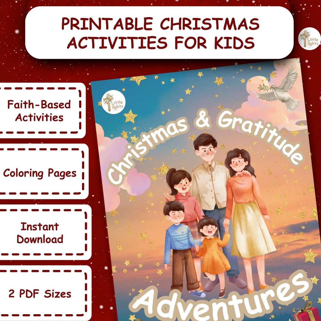 Christmas Gratitude Activity Pack for Kids – Christian Holiday Workbook ...