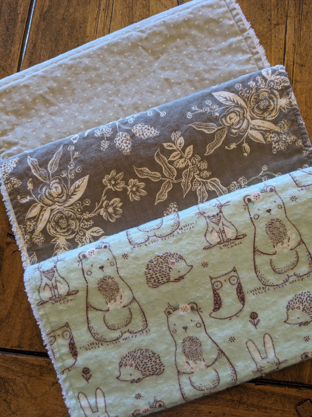 Set of 3 Burp Cloths, Burp Rag, Spit Rag, Burp Cloths, Chenille Burp ...